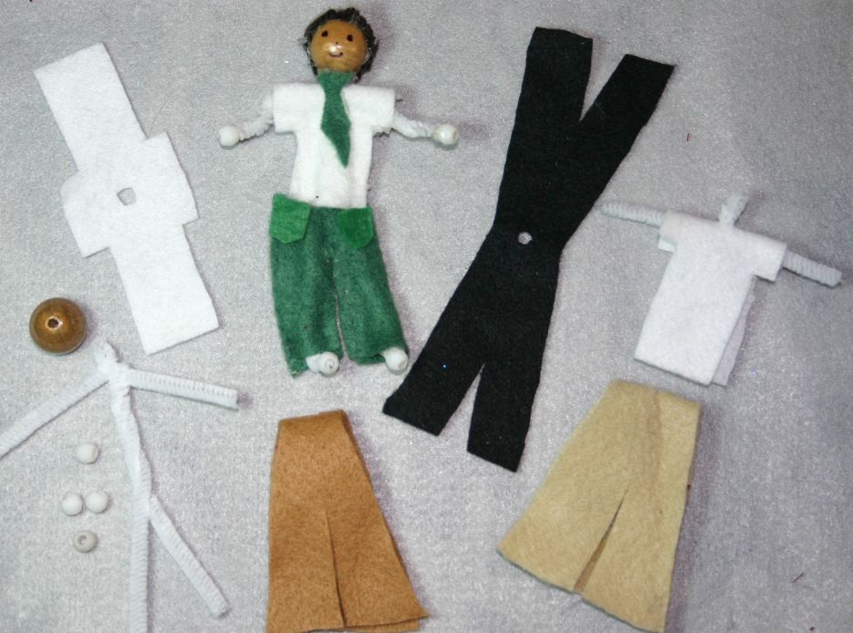 make your own wooden bead and pipe cleaner dolls | angathome